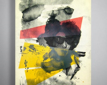 Bob Dylan & Paul Simon art nouveau psychedelic concert poster