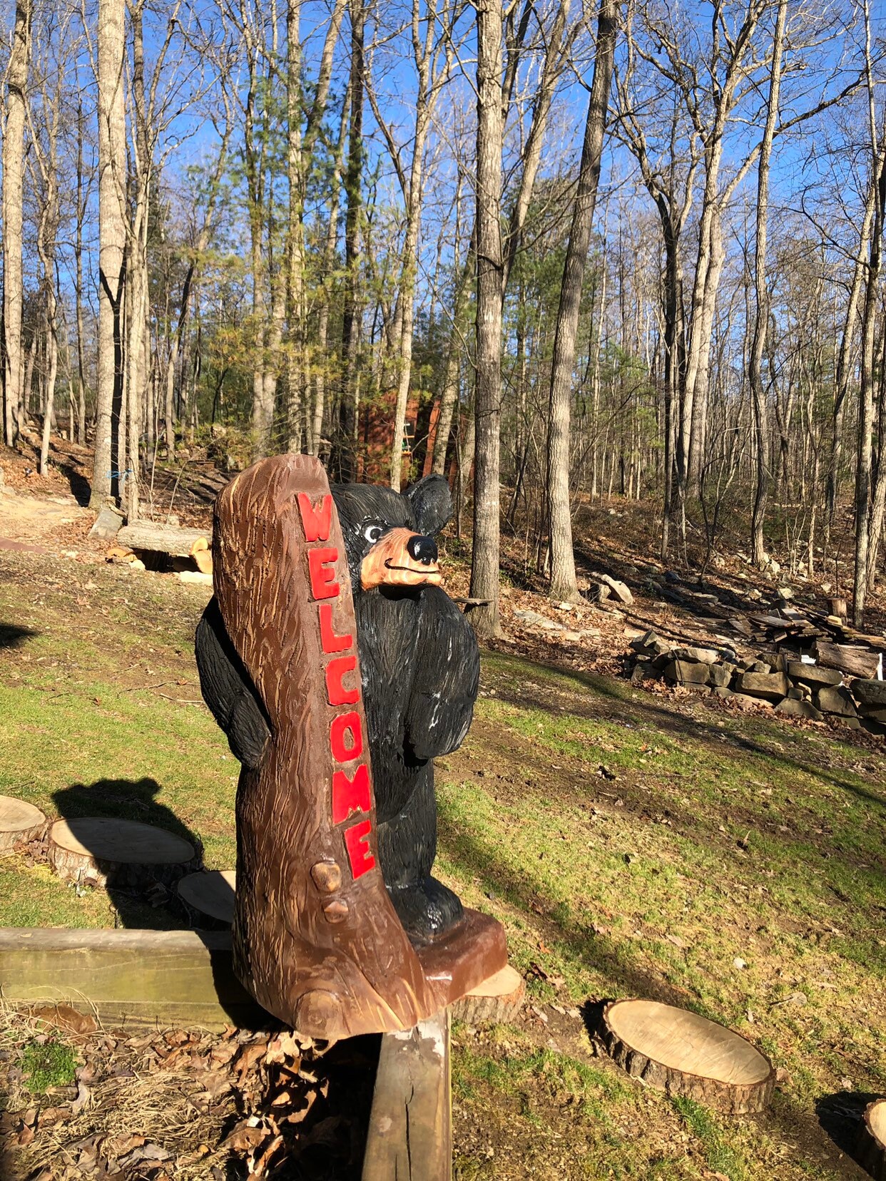 Chainsaw Carved Welcome Bear - Etsy