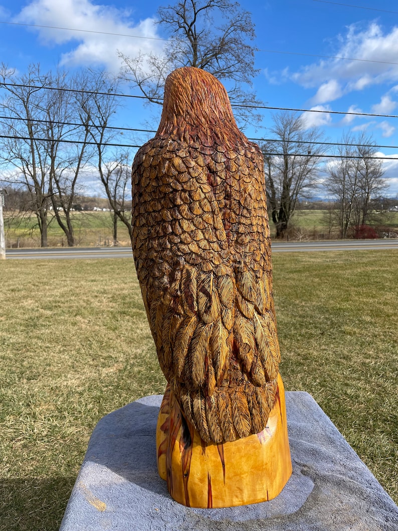 Chainsaw Carved Eagle- Natural Finish - Etsy