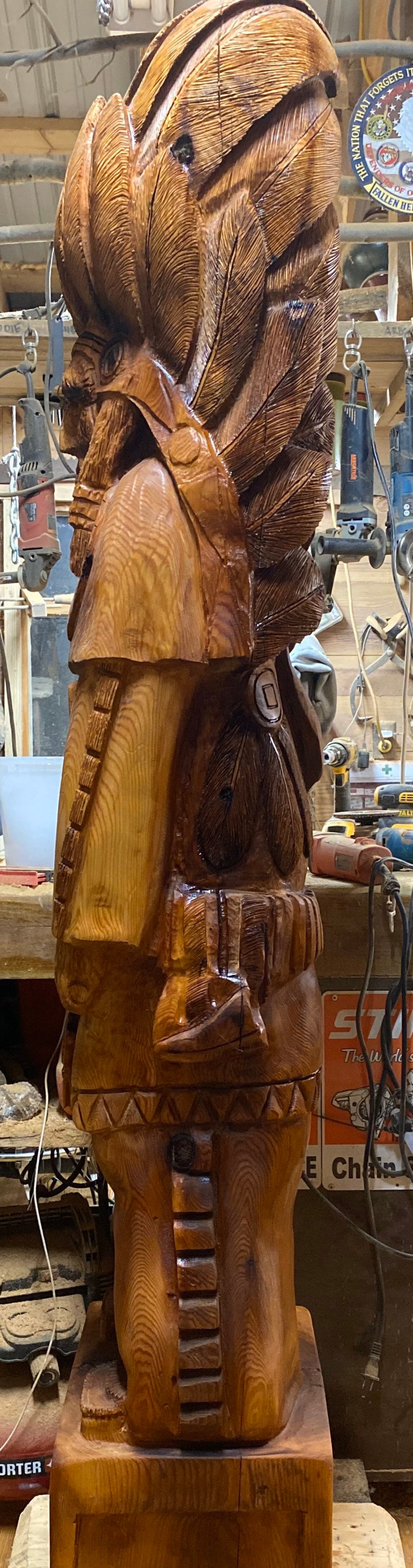 Cigar Store Indian Chainsaw Carving Sean Hanifee - Etsy