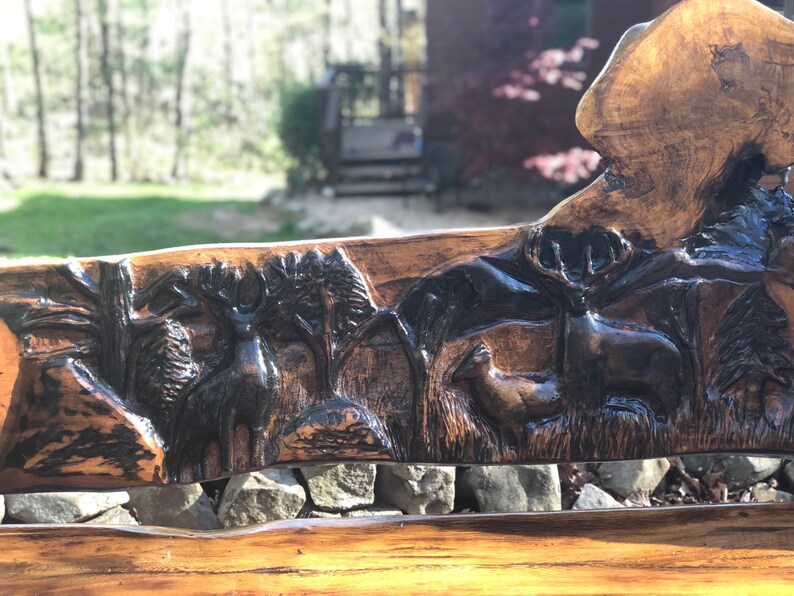 Chainsaw Carved Bench: Hunt Camp, but Any Theme Can Be Accomplished ...