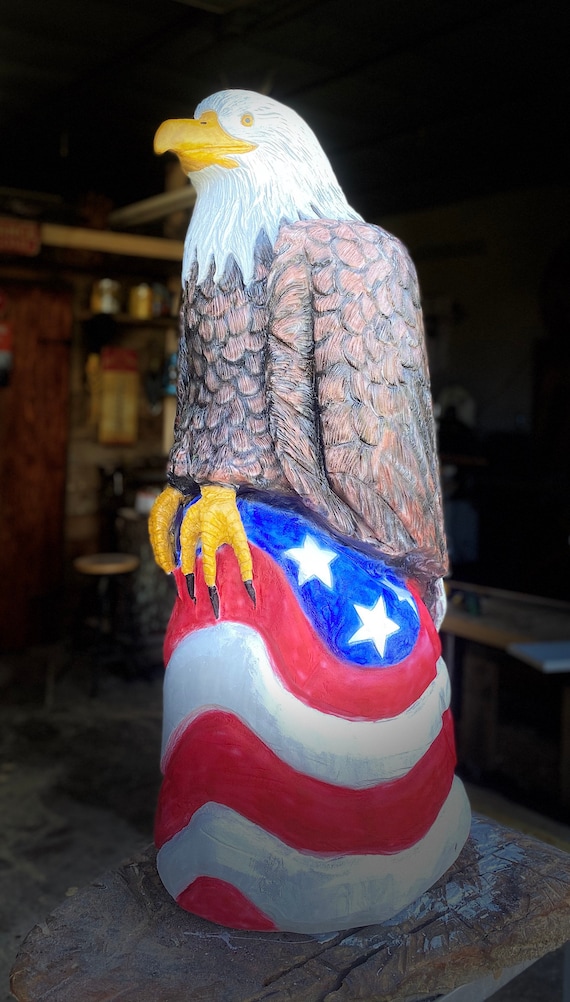 Chainsaw Carved Eagle | Etsy