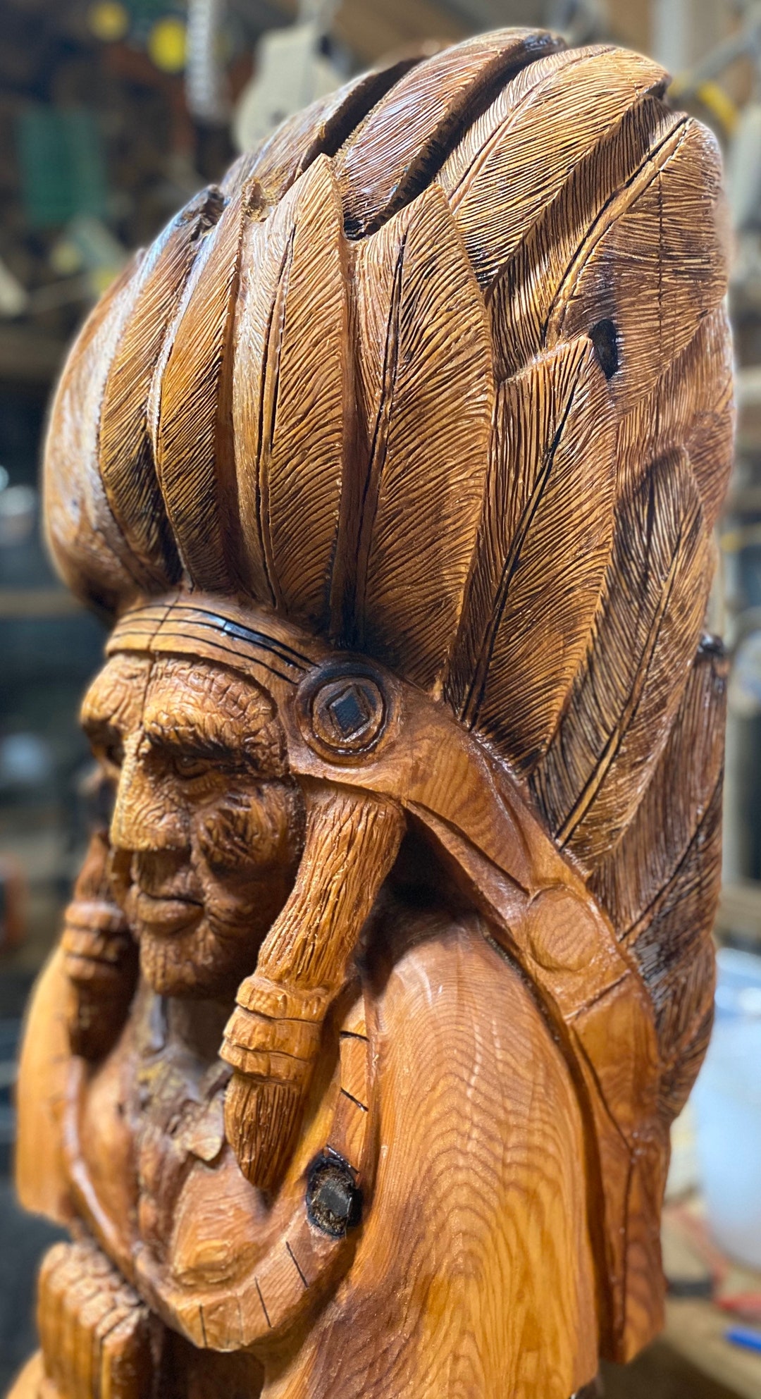 Cigar Store Indian Chainsaw Carving Sean Hanifee - Etsy
