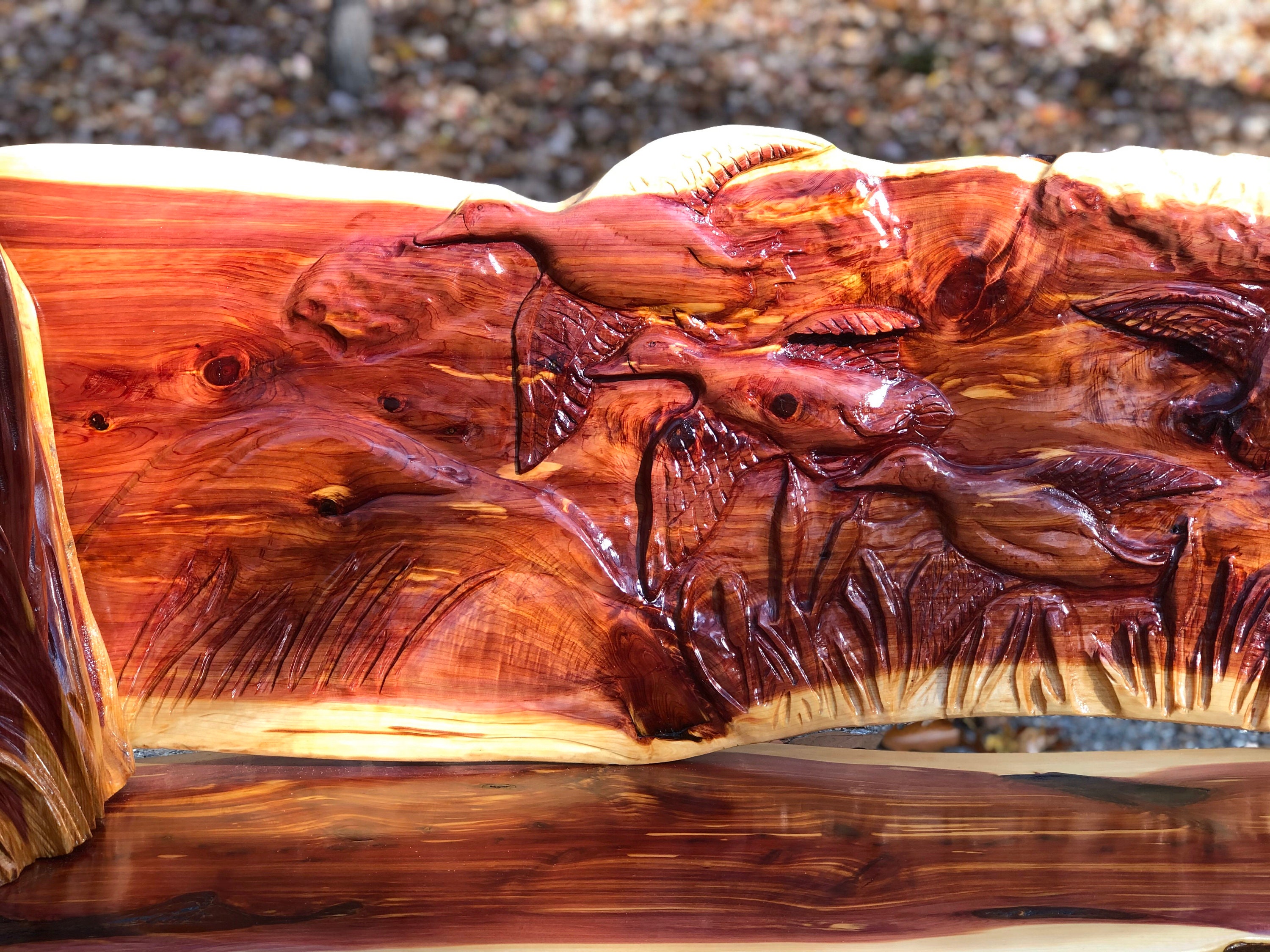 Custom Carved Cedar Bench: Chainsaw Carving and Jand Detailing - Etsy