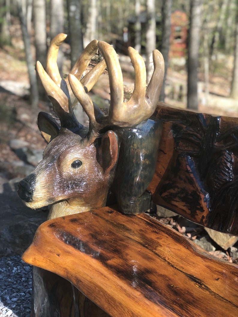 Chainsaw Carved Bench: Hunt Camp, but Any Theme Can Be Accomplished ...