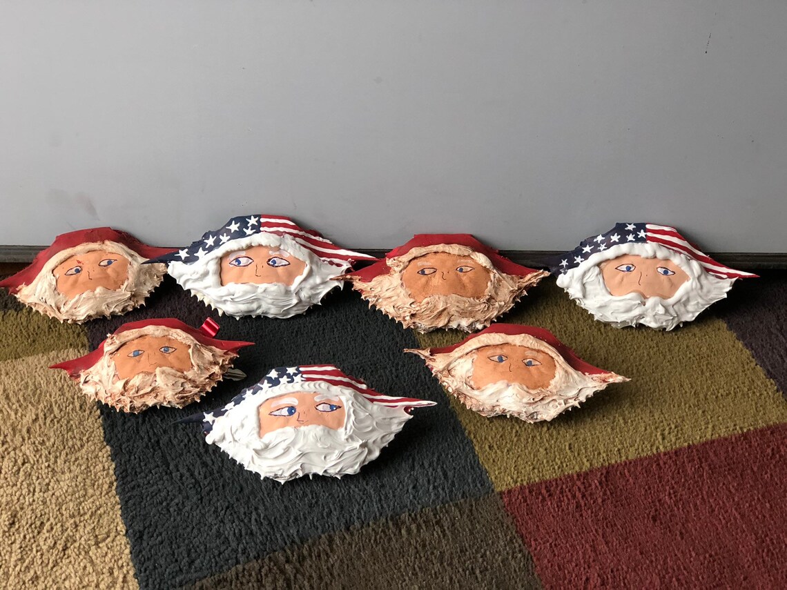Hand Painted Crab Shell Santa Christmas Tree Ornaments | Etsy