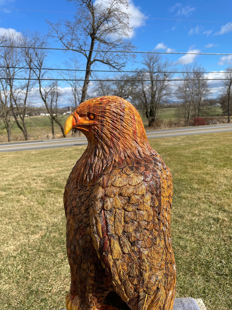 Chainsaw Carved Eagle- Natural Finish - Etsy
