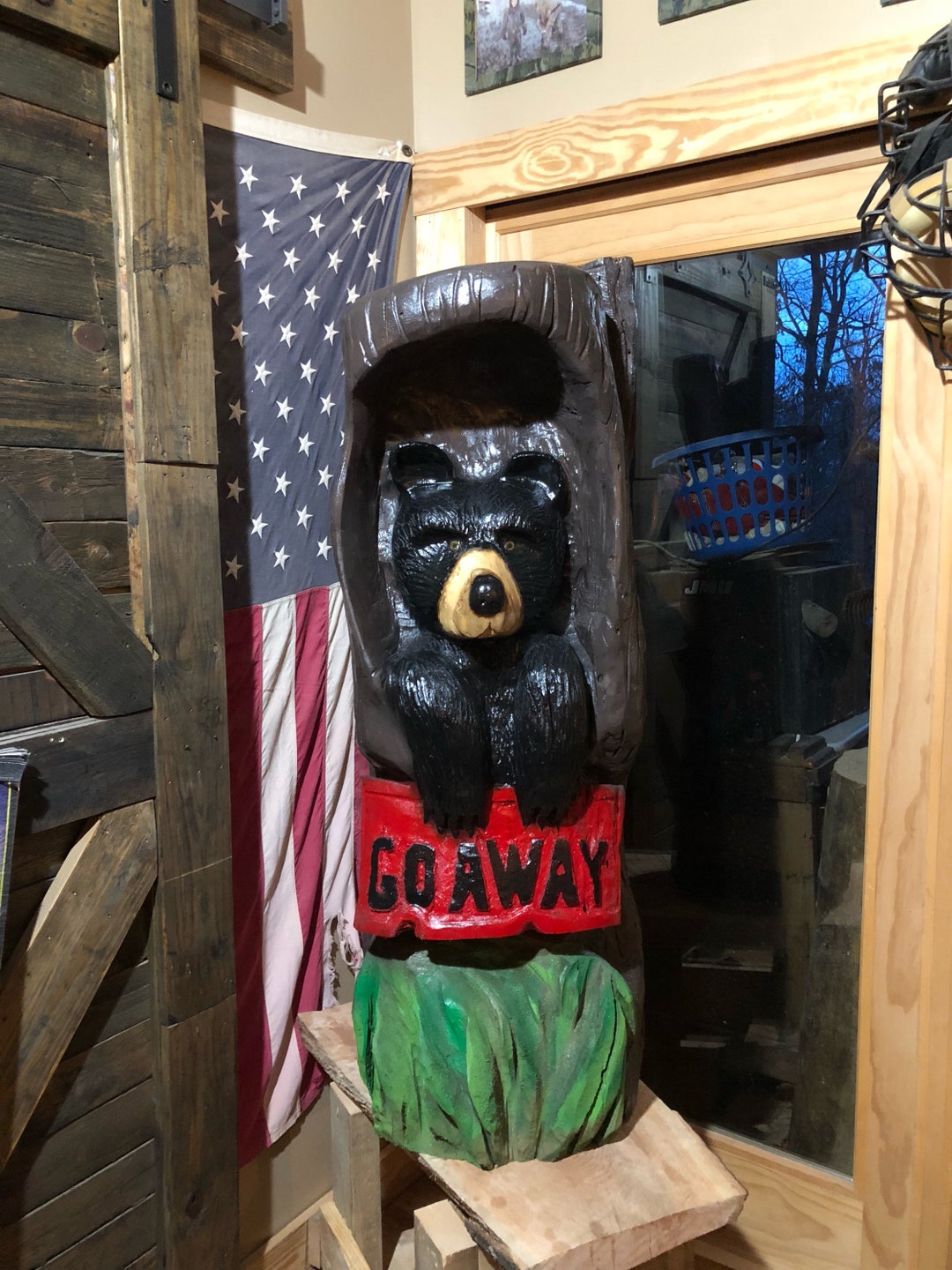 Chainsaw Carved Welcome Bear, 4' - Etsy