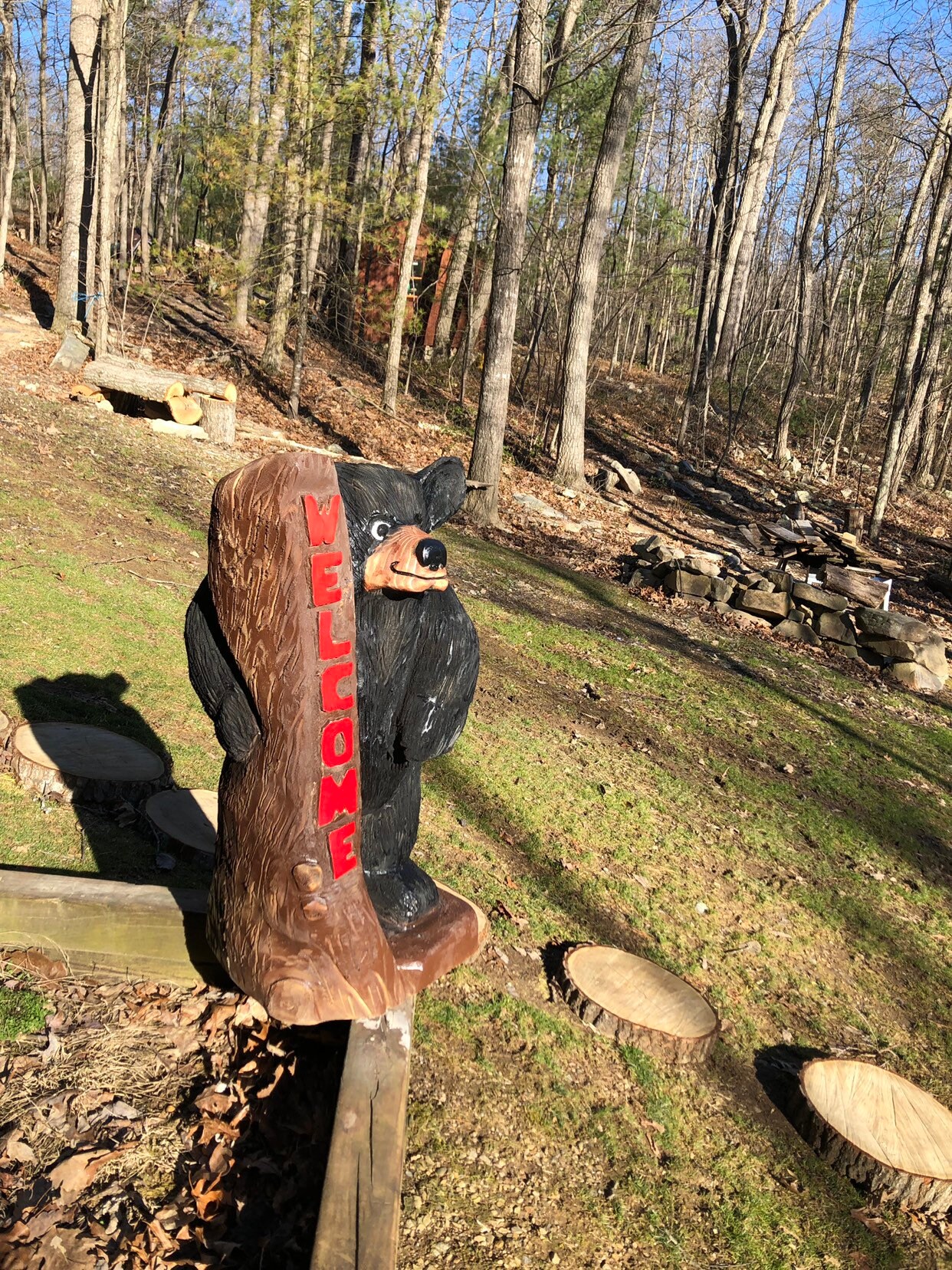 Chainsaw Carved Welcome Bear - Etsy