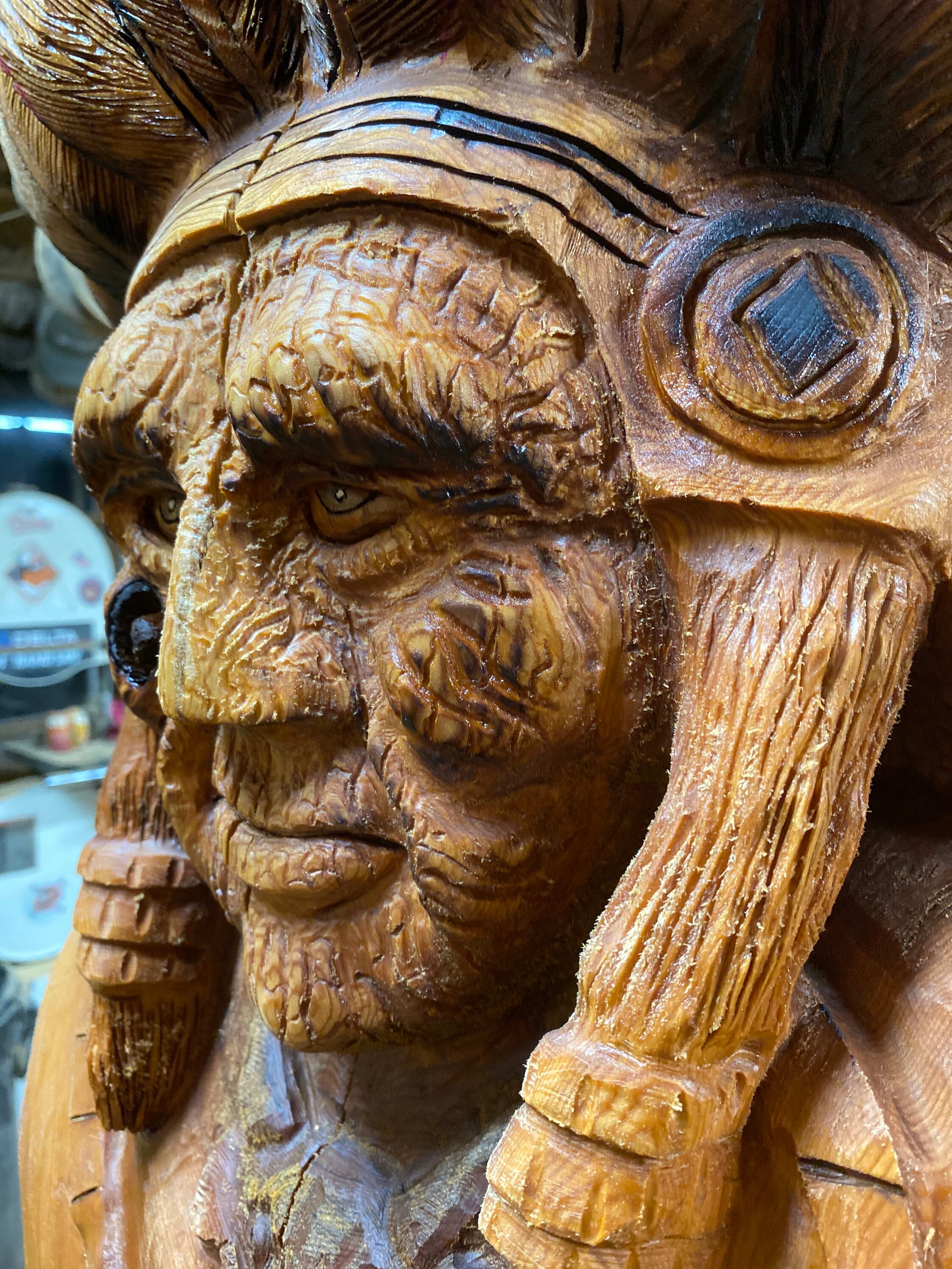 Cigar Store Indian Chainsaw Carving Sean Hanifee - Etsy
