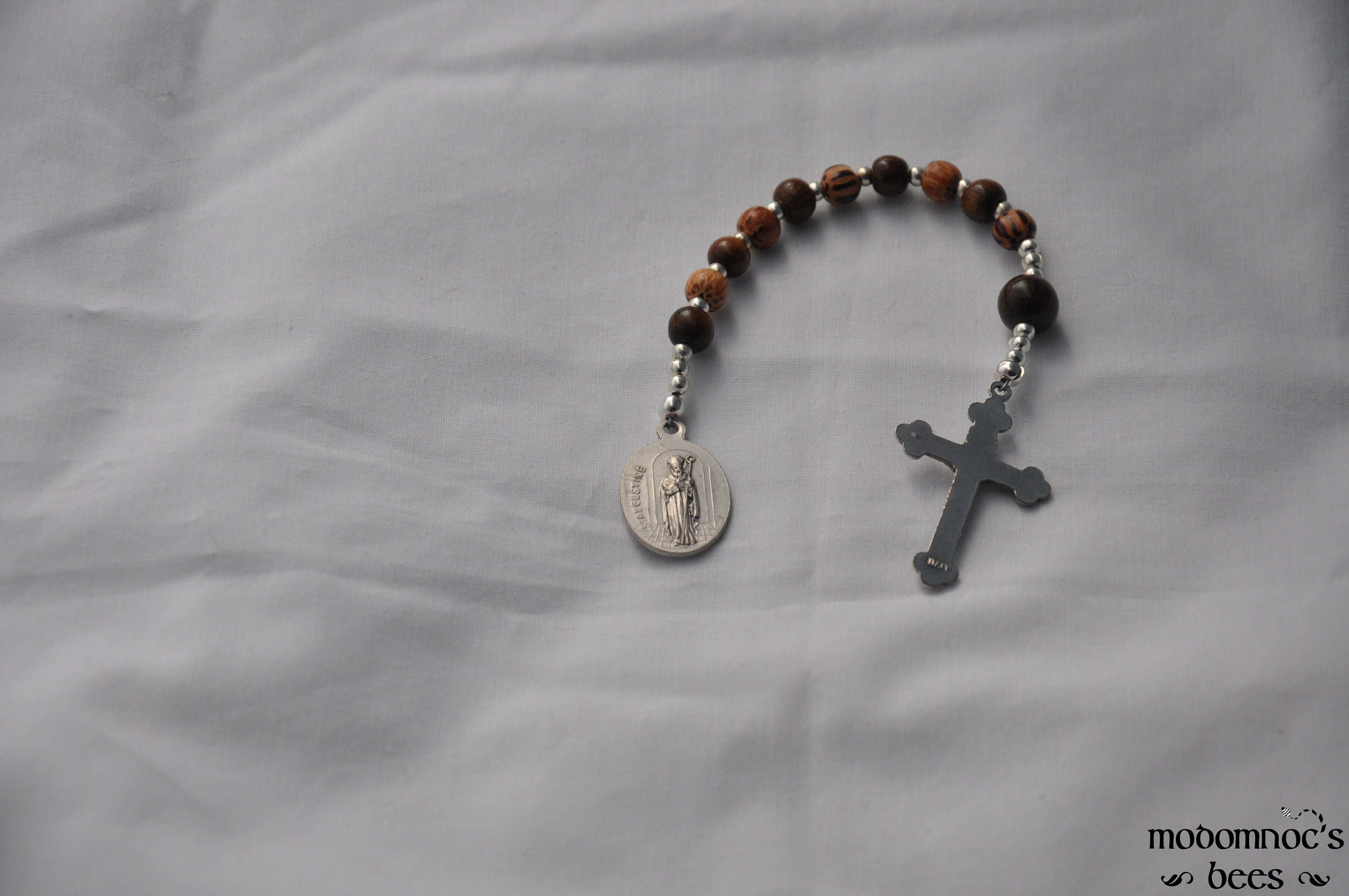 One-Decade St. Augustine/St. Monica Rosary With Palm Wood and Robles ...