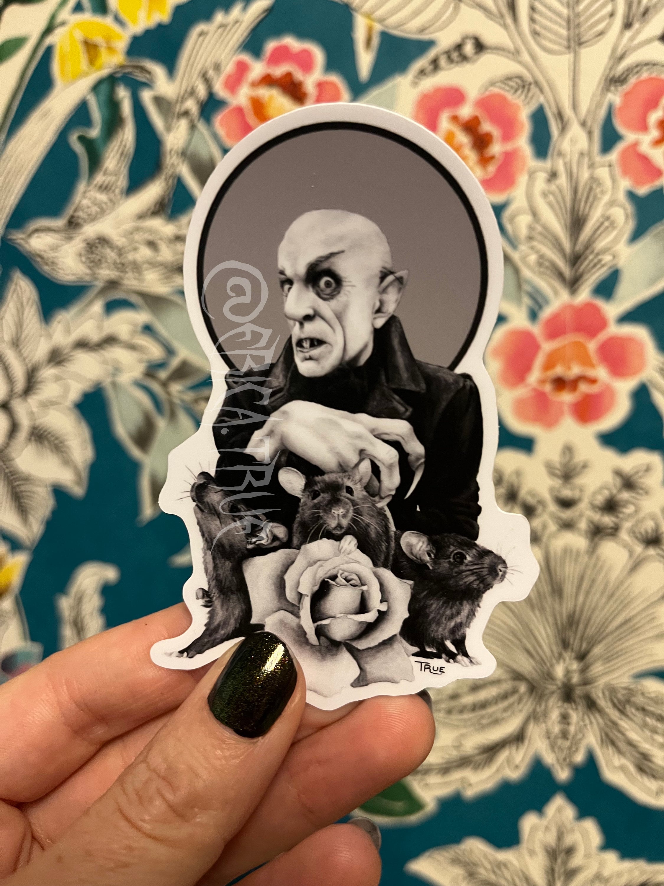 Saint Nosferatu Count Orlok Sticker Classic Vintage Horror Black and ...