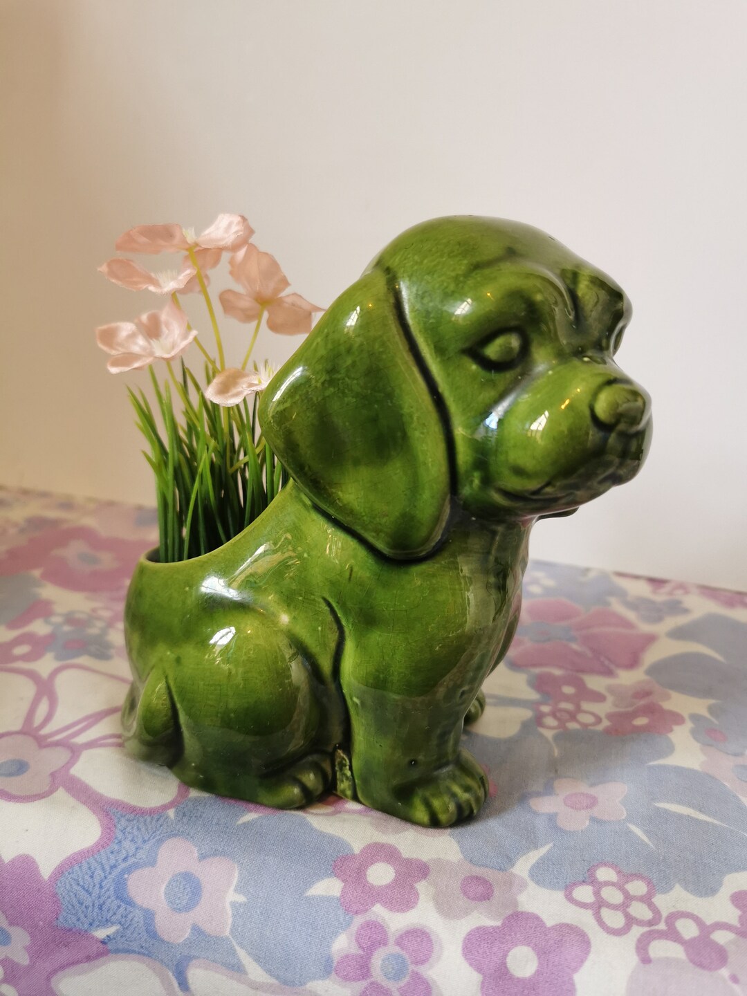 Vintage Midcentury Kitsch Puppy Dog Ceramic Planter Pot. Cute Vintage ...