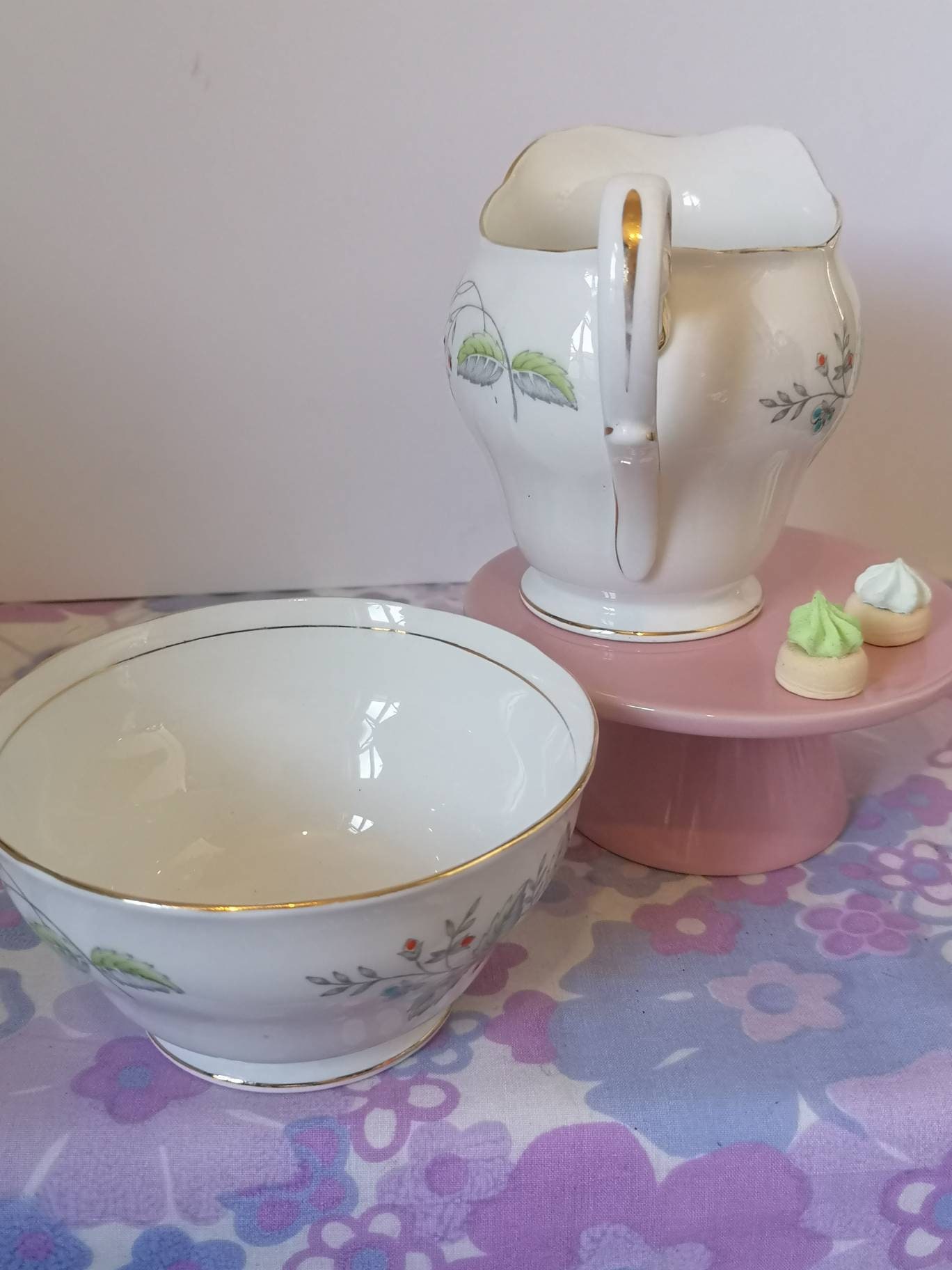 Vintage Royal Standard Fine Bone China Sugar Bowl and Milk Jug, Creamer ...