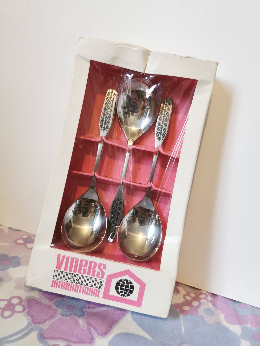 Vintage Viners Shape Design Fruit Spoon Set of 6 in Original Box ...