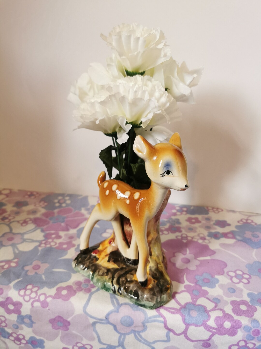 Vintage Kitsch Deer Flower Posy Vase. Midcentury Ceramic Italian ...