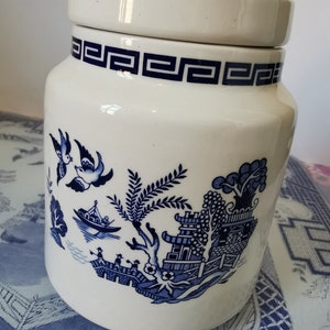 Vintage Price Kensington Blue Willow Pattern Canister, Kitchen Storage ...