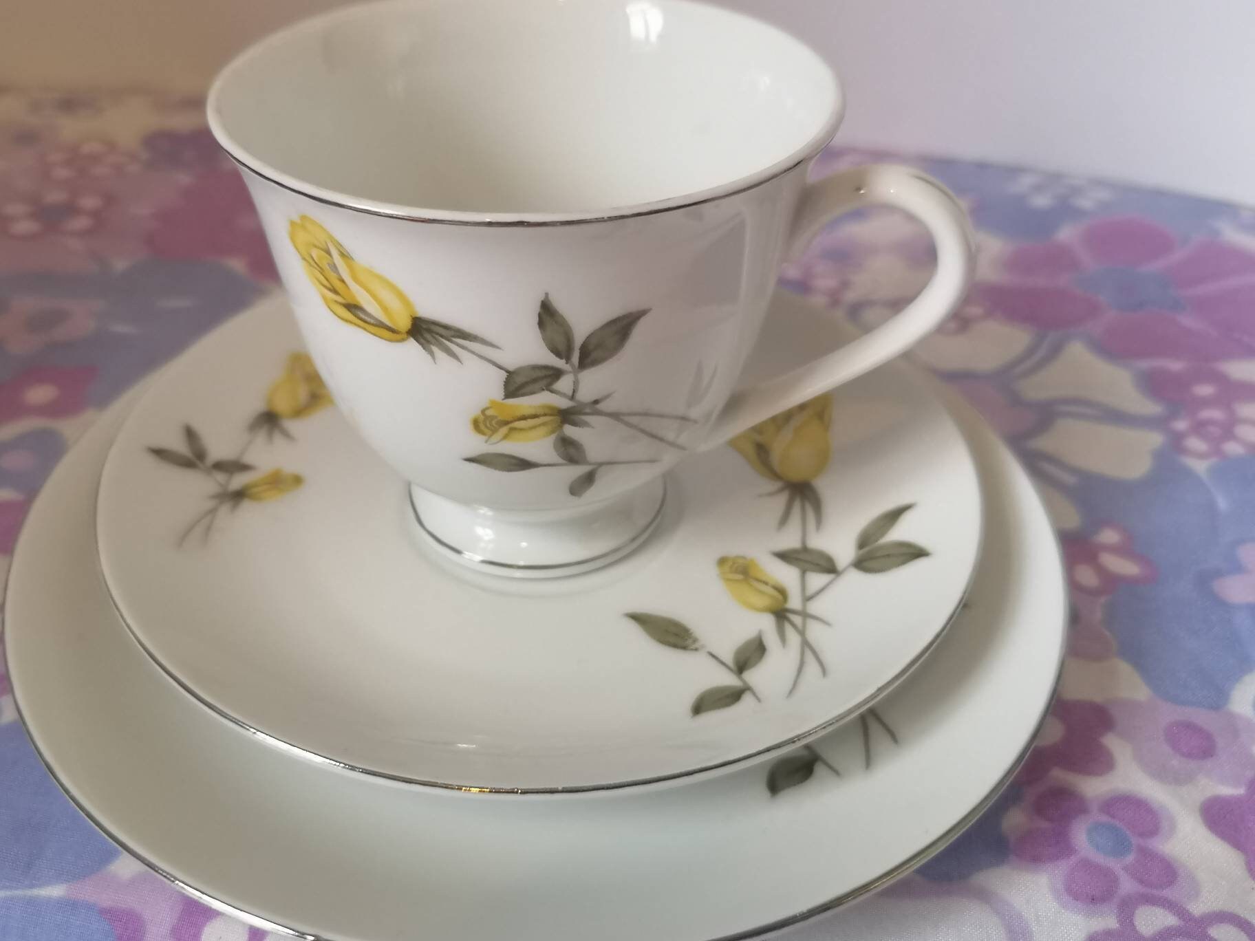 Vintage Yellow Rose China Trio Set. 1960s-70s China Teacup - Etsy UK