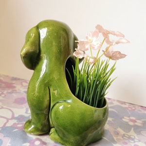 Vintage Midcentury Kitsch Puppy Dog Ceramic Planter Pot. Cute Vintage ...