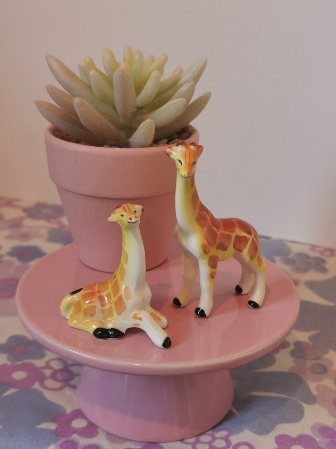 Vintage Bone China Miniature Giraffe Ornament Pair. 2 Midcentury Made ...