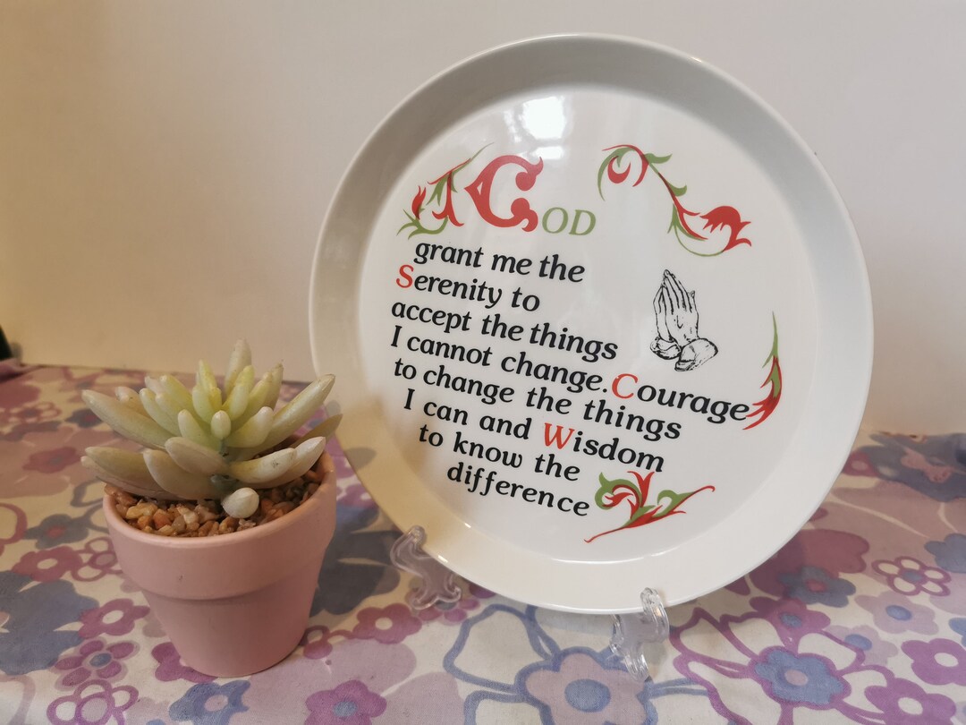 Vintage Ceramic Serenity Poem, Prayer Plate. 1970s Courage, Wisdom ...