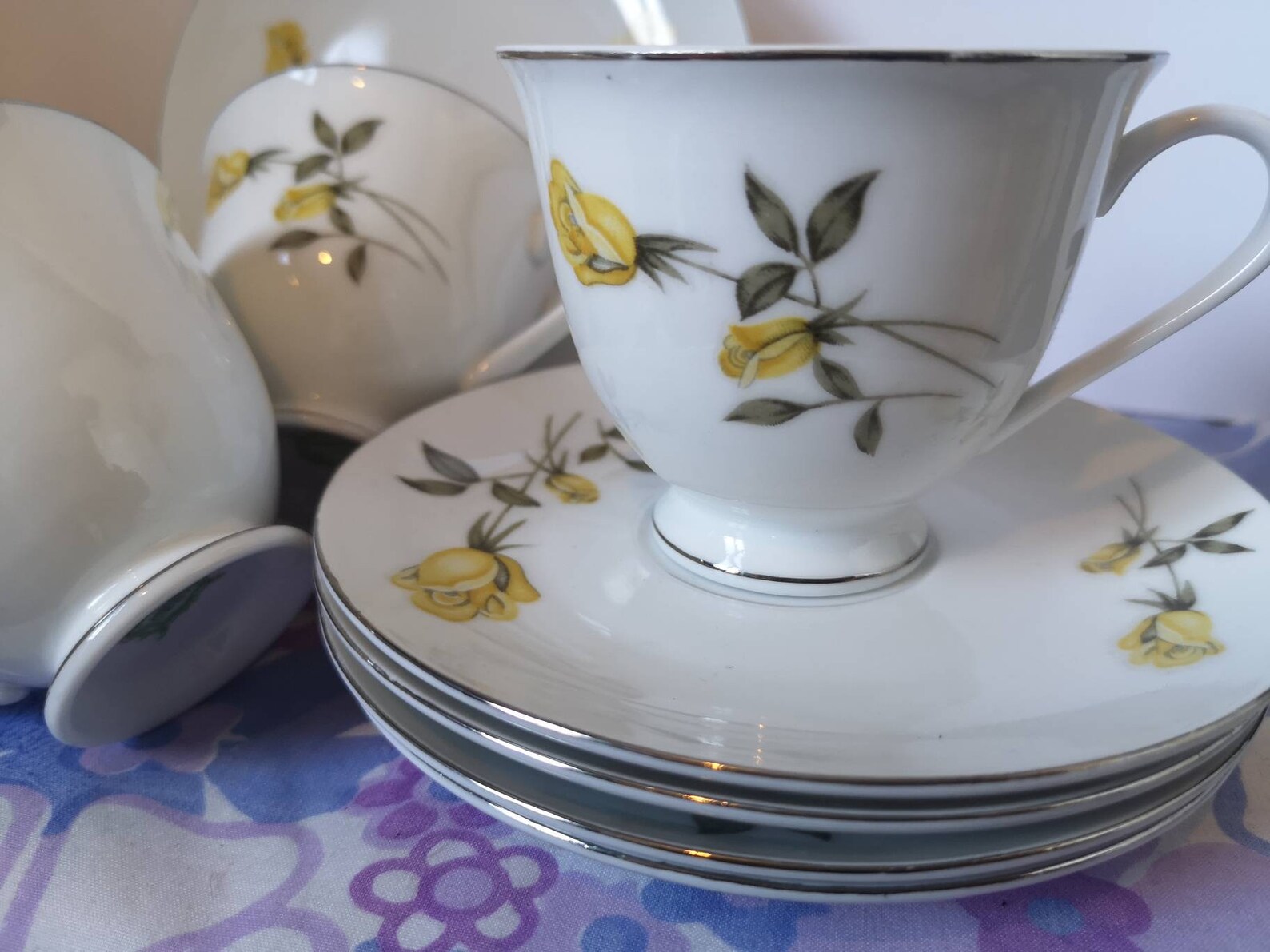 Vintage Yellow Rose China Trio Set. 1960s-70s China Teacup - Etsy UK
