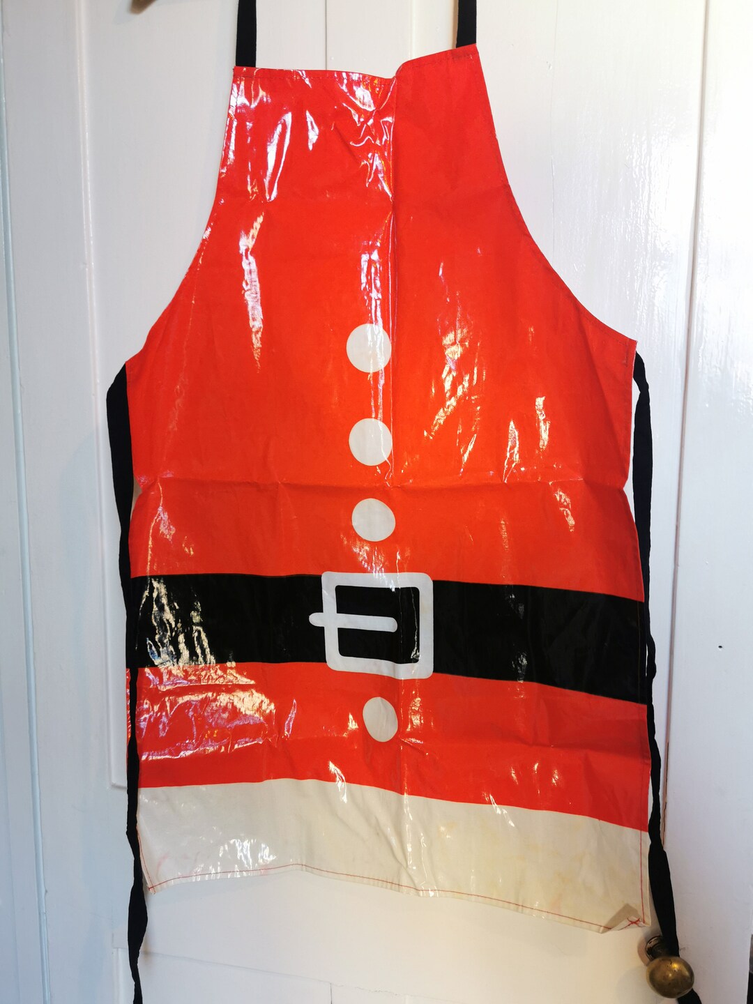 Vintage Santa, Father Christmas Apron. Wipeable, Wipe Down, Cotton Pvc ...