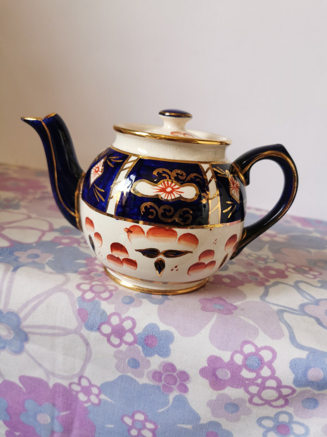 Vintage Sadler England Imari Style Handpainted Teapot. Circa 1930s Teapot. Small Teapot. WW2 Era ...