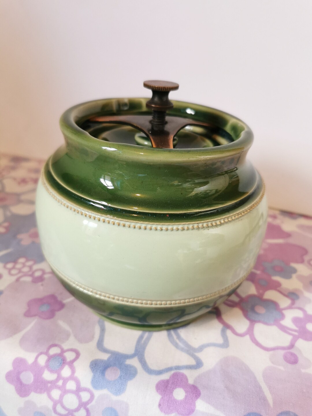 Antique Vintage Humidor, Tobacco Jar. Early 1900s Pottery, Aonian ...