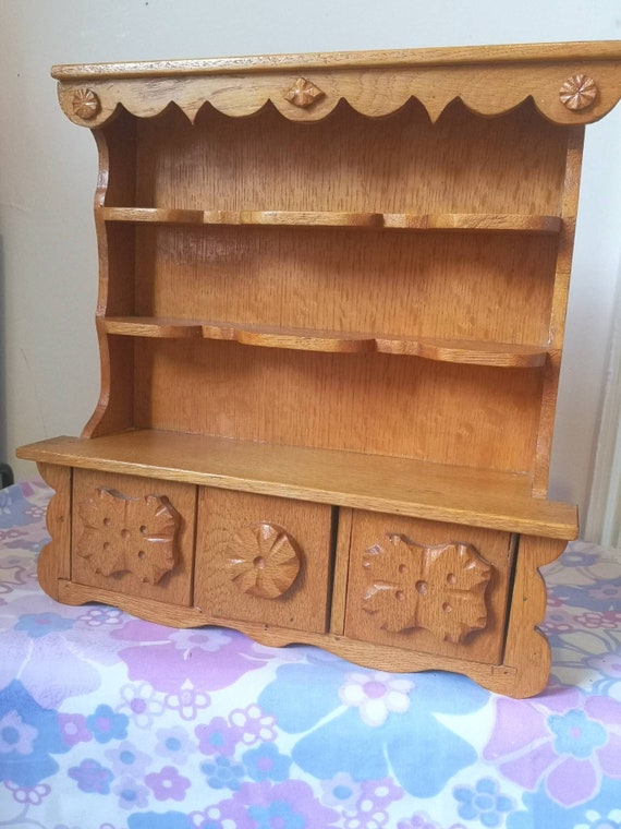 Vintage Miniature Wood Welsh Dresser. Vintage Mini Dresser. Vintage Miniature Display Dresser. Vintage Folk Art. Cute Wooden Display Shelf. Etsy