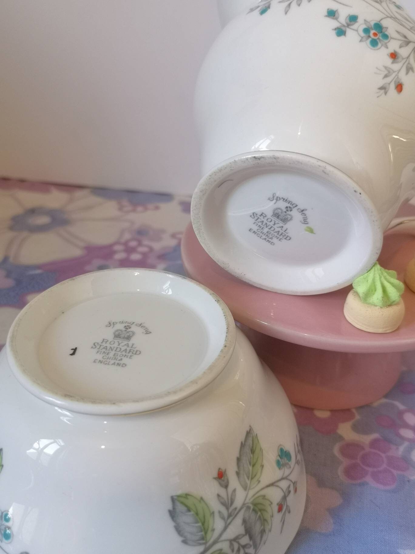 Vintage Royal Standard Fine Bone China Sugar Bowl and Milk Jug, Creamer ...