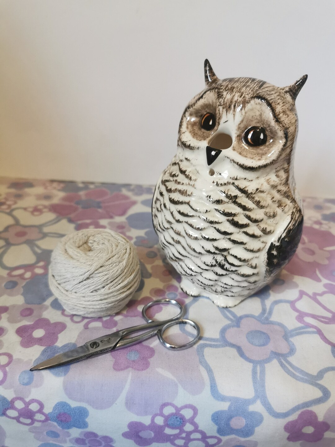 Vintage Babbacombe Pottery Owl String Dispenser and Scissor Holder ...