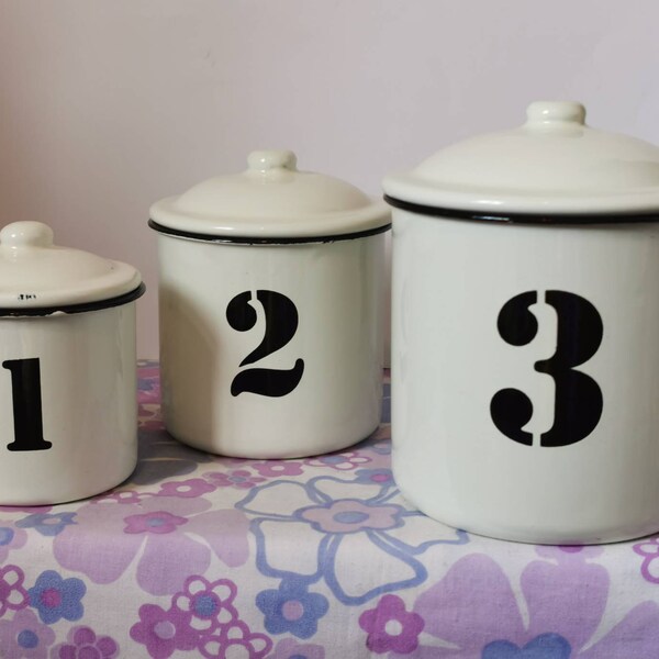Enamelware Canister - Etsy