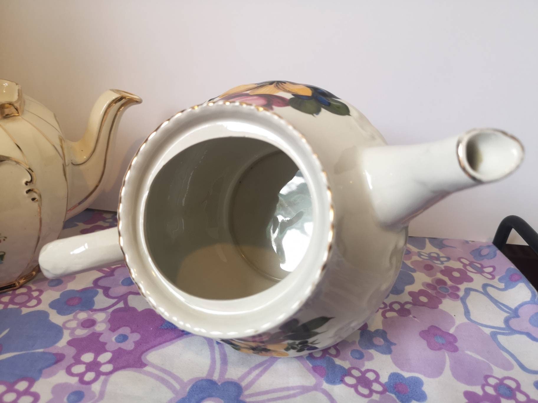 Vintage Floral Teapots. Sadler Cube Teapot and Ellgreave - Etsy UK