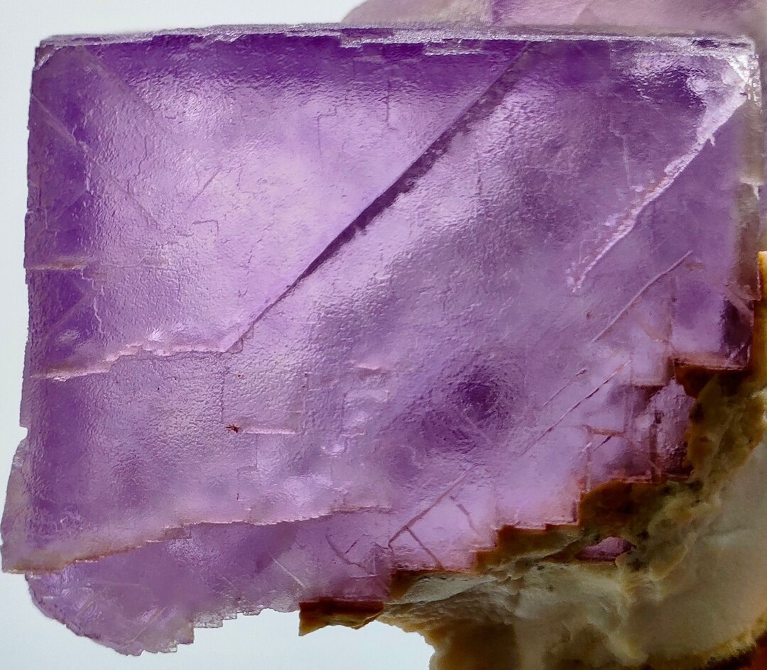 329 Gram Extremely Rarest Onion Color Cubic Fluorite With Calcite ...