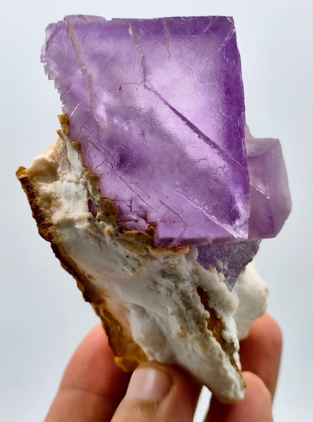 329 Gram Extremely Rarest Onion Color Cubic Fluorite With Calcite ...