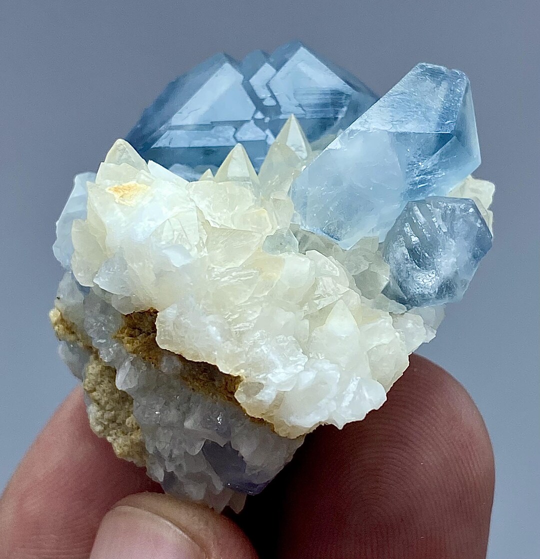300 Cts Extremely Ultra Rarest Celestine With Calcite Specimen From ...