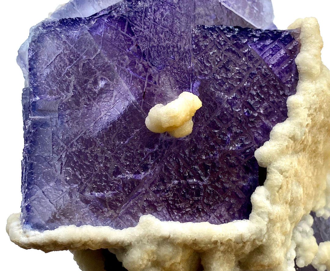 790 Gram Extremely Rarest Onion Color Cubic Fluorite With Calcite ...