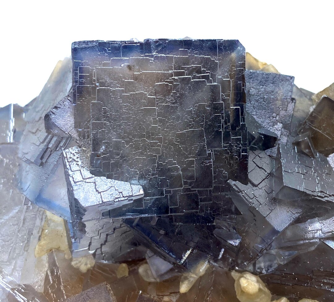 Natural Blue Phantom Fluorite With Calcite Crystal 1500 Gm | Natural ...