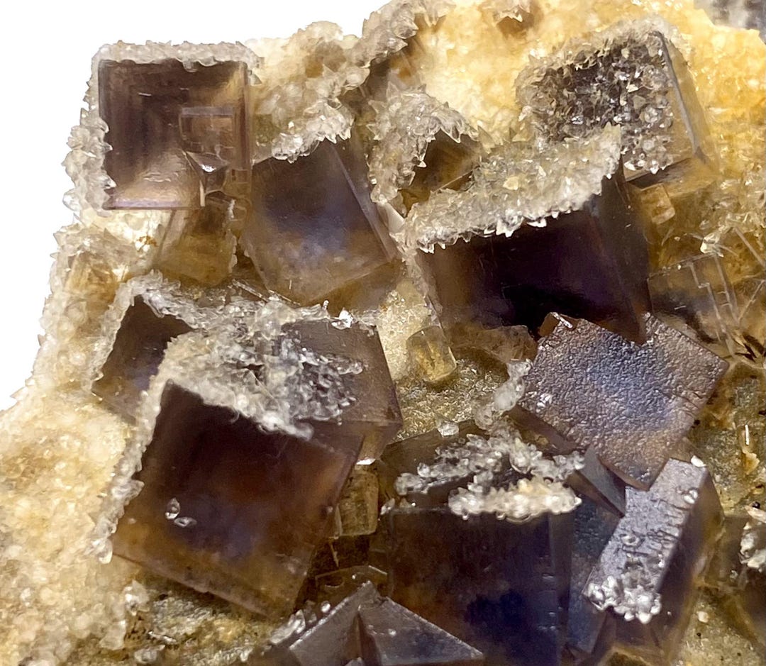 132 Gram Natural Well Terminated Glassy Cubic Fluorite With Calcite on ...