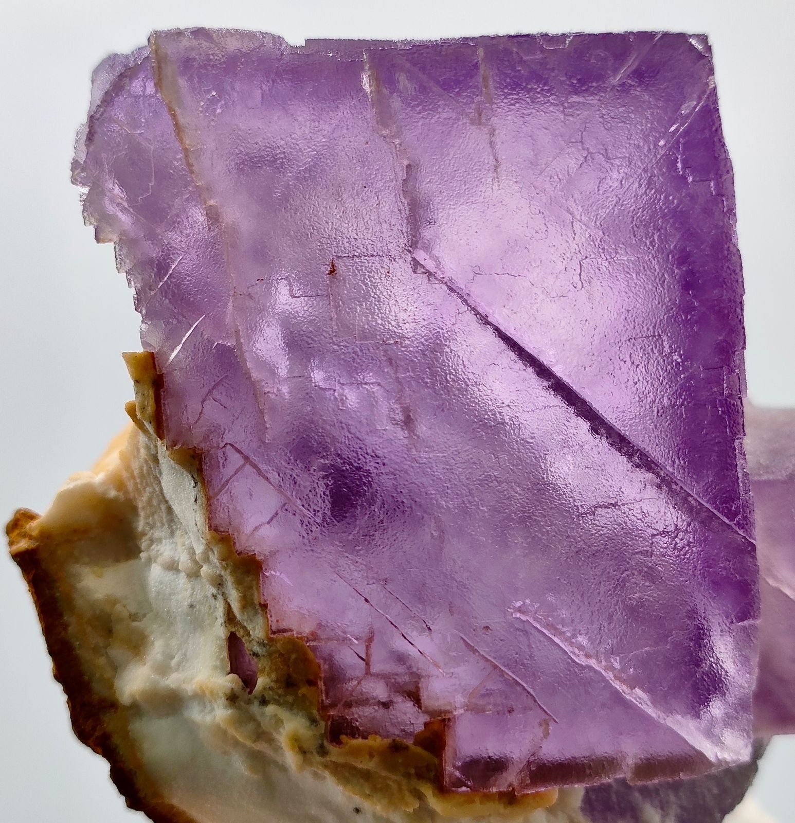 329 Gram Extremely Rarest Onion Color Cubic Fluorite With Calcite ...