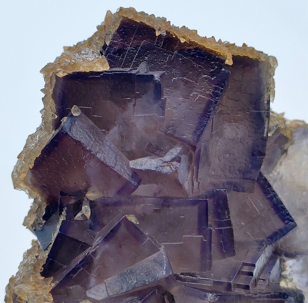 127 Gram Attractive Deep Purple Line Cubic Fluorite With Calcite ...