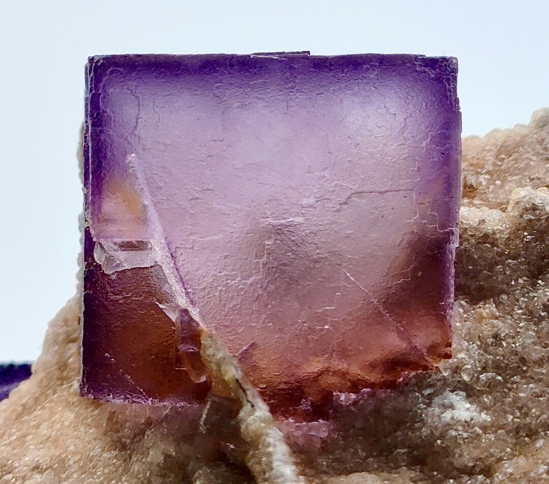 193 Gram Extremely Rarest Onion Color Cubic Fluorite With Calcite ...