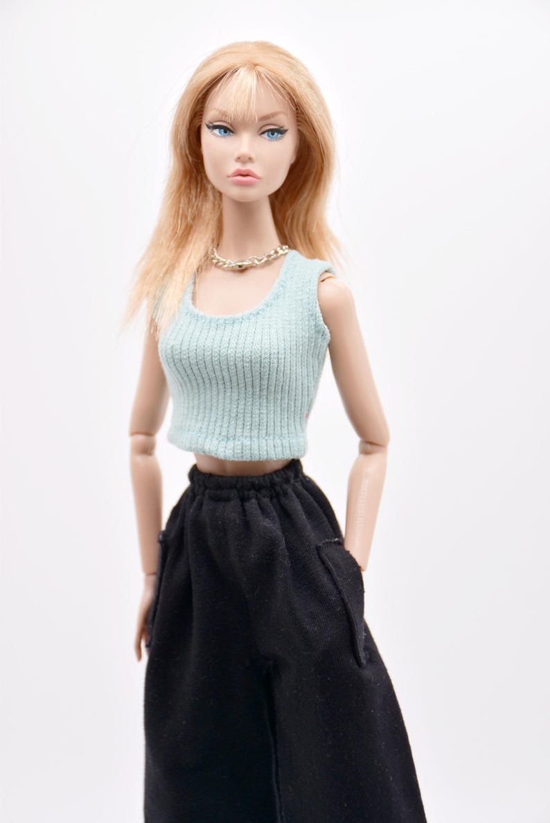 C068 Handmade Rib Knit Doll Tank Top/t-shirt for 12" Fashion Dolls Like ...