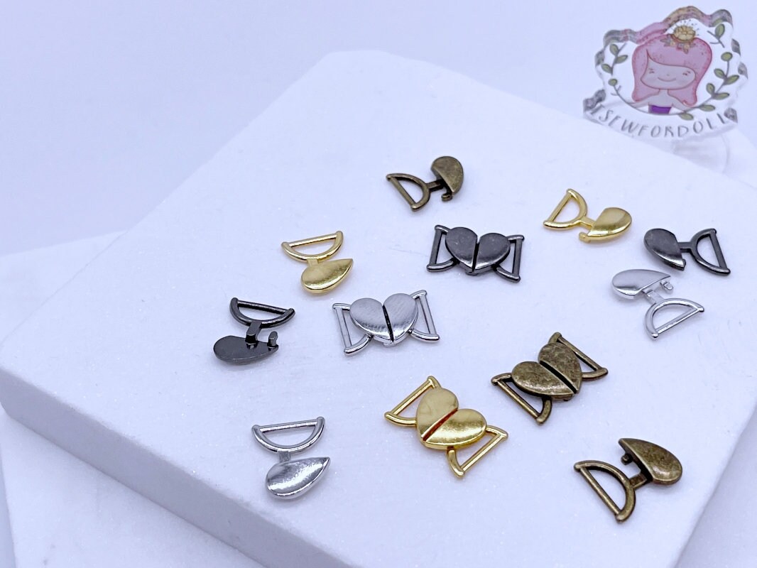 B223 Decorative Heart Hook Buckle 15mm Mini Buckles Sewing Craft Doll ...