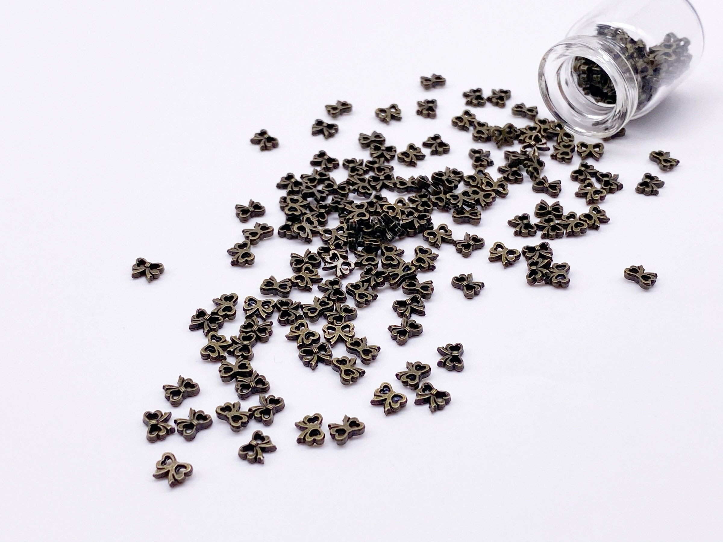 Sewing & Fiber B075G Bronze 4mm Cute Bow Shape Buttons Micro Mini ...