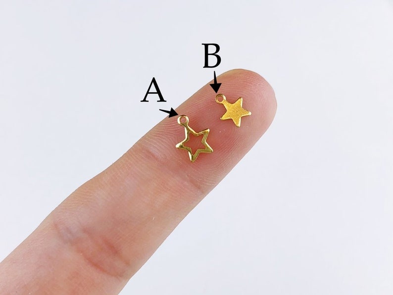 A009 Tiny Gold Star Mini Charm Doll Sewing Craft Supplies for 12 ...