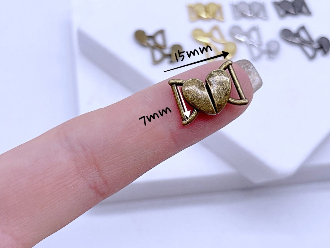 B223 Decorative Heart Hook Buckle 15mm Mini Buckles Sewing Craft Doll ...