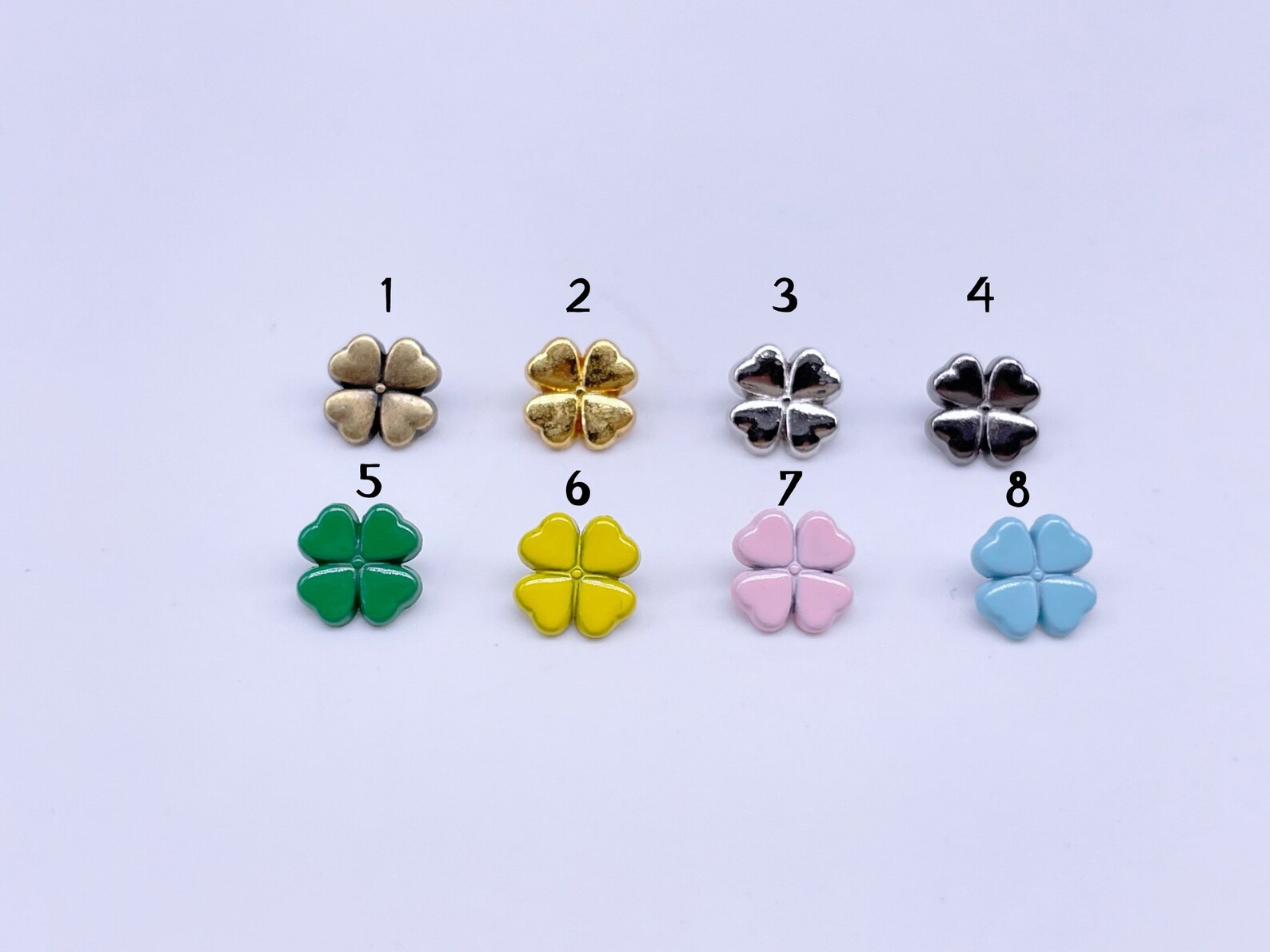 B064 Four Leaf Lucky Clover 6mm Buttons Shank Buttons Micro - Etsy