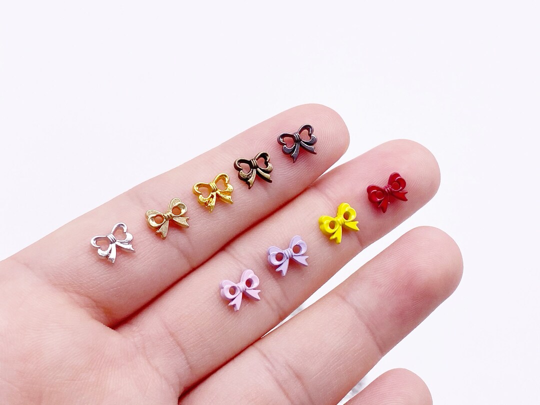 B162 Cute Bow Shape 7mm Buttons Micro Mini Buttons Tiny Buttons Doll ...